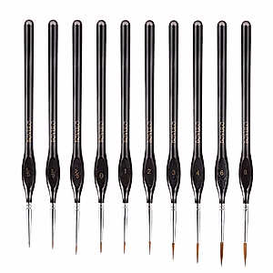 10PCS Detail Paint Brush Set - Durable Miniature Painting Brushes, Micro Paint Brushes for Warhammer 40k Miniature Figure, Model Painting, Fine Detailing, Art Painting by BOVULO