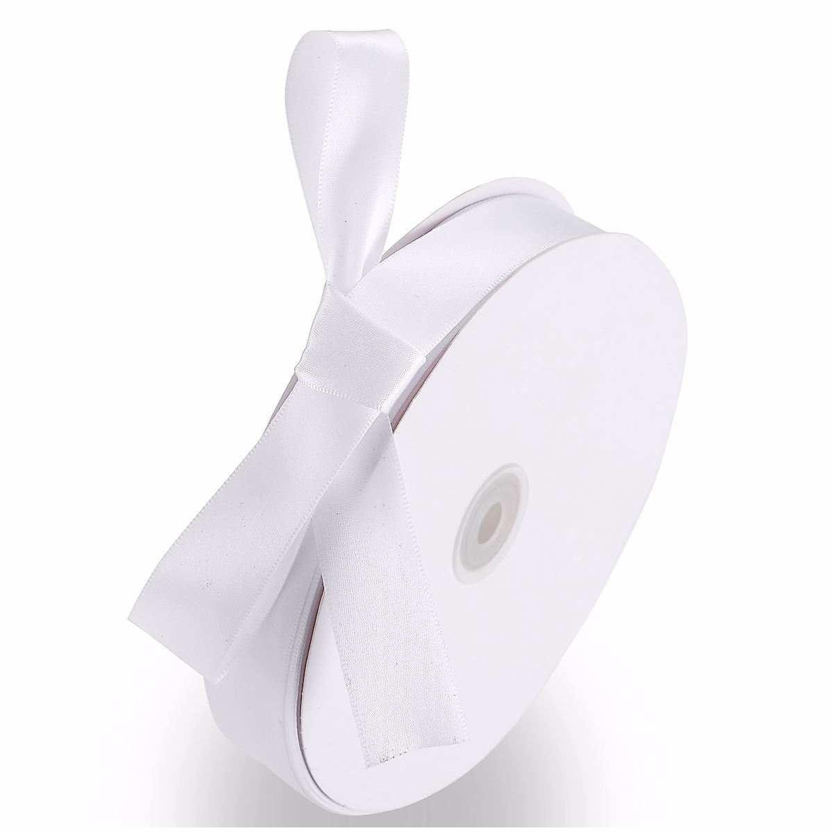 KSRIGHT 7/8 inch Double Faced White Satin Ribbon 25 Yards for Gift Wrapping,Wedding Decoration, Bows Making, Sewing, DIY Crafts