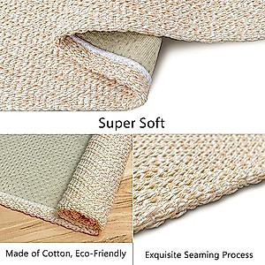 EARTHALL Upgraded Boho Runner Rug 2'x6',Beige Hallway Runner, Beige, 100% Woven Cotton Washable Beige Indoor Outdoor Rug Runner 2x6 for Kitchen/Laundry Room/Doorway/Bedroom/Bathroom