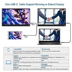 ZSCMALLS Portable Monitor 15.6 Inch Full HD Computer Display USB C Dual Monitor with Speaker, Gaming Monitor for PS3 PS4 Xbox Nintendo Raspberry pi