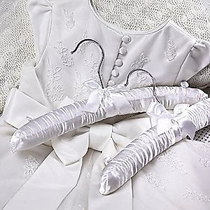 HANGERWORLD Pack of 3 Small Kids Satin Padded Hangers - 11.8inch Soft White Infant, Toddler and Baby Hangers for Nursery Closet