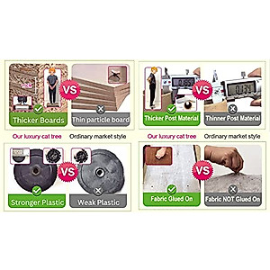 Go Pet Club 53" Cat Tree Kitty Tower Kitten Scratcher Condo House Furniture with Hammock and Tunnel Indoor Cat Activity Center, Beige/Brown