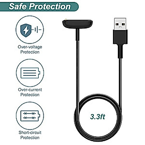 Charger for Fitbit Charge 5 / Fitbit Luxe Fitness Tracker, Replacement Charging Cable Cord Accessories for Fitbit Luxe/Charge 5 [2-Pack, 3.3ft/1m]