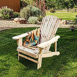 PatioFestival Wood Adirondack Lounger Chair,Outdoor Fir Unpainted Wooden Chairs,Accent Furniture for Yard,Patio,Garden,Lawn w/Natural Finish (Adirondack Chair)