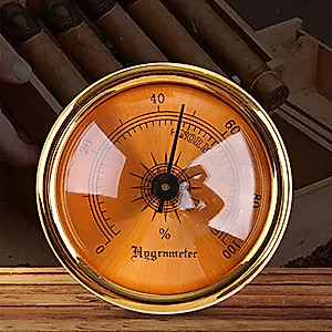 Analog Hygrometer Humidity Gauge & Glass Lens For Smoking Humidity Sensitive Gauge Round Gold