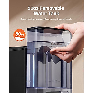 SHARDOR Single Serve Coffee Maker, Hot and Iced Coffee Machine for K-Cup Pods & Ground Coffee, 6 to 14 oz Brew Sizes, 50 oz Removable Water Tank, Bold Brew Setting, Stainless Steel, Black