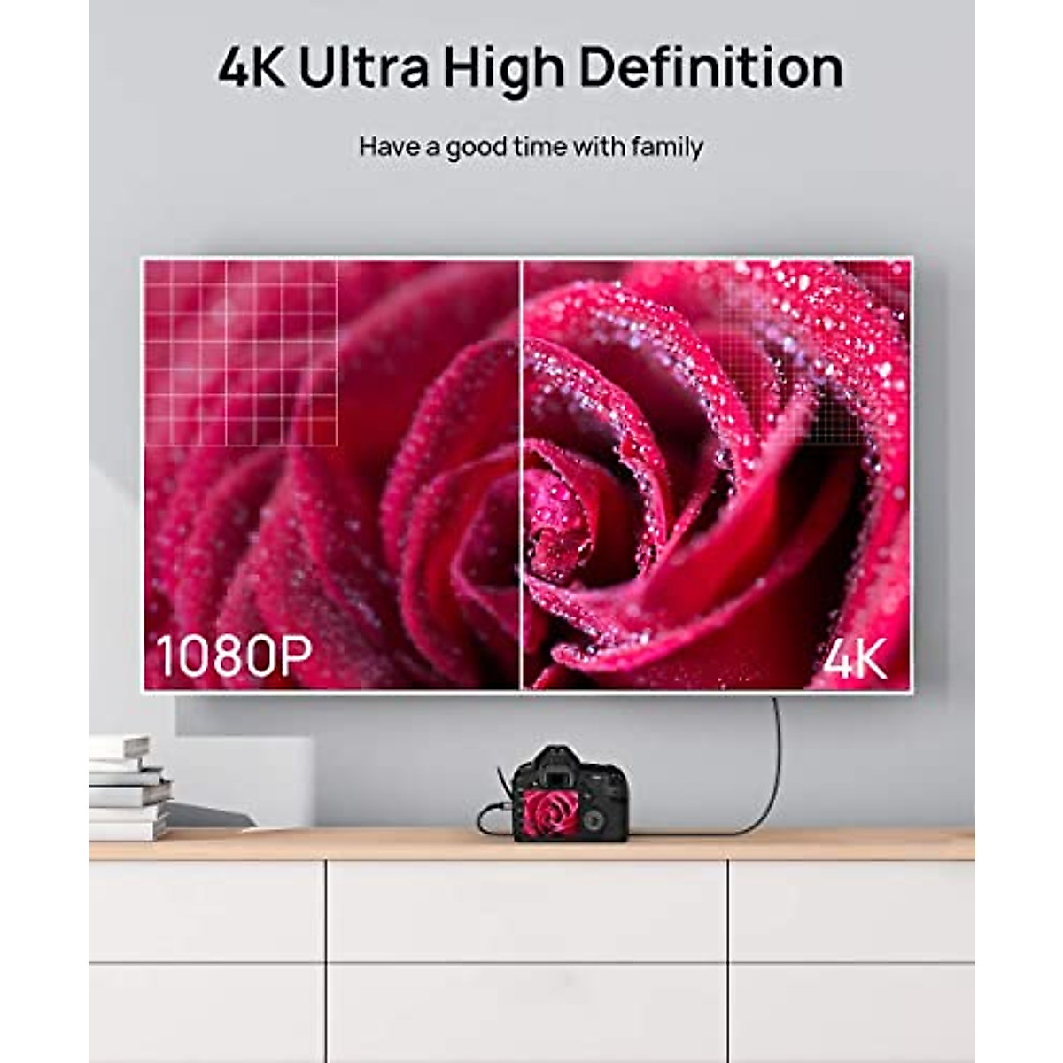 JSAUX 4K Micro HDMI to HDMI Cable 6.6 FT, Micro HDMI to Standard HDMI Cord Braided Support 4k 60Hz HDR 3D ARC 18Gbps Compatible with Sony A6000 A6300 Camera, Lenovo Yoga and More (Grey)