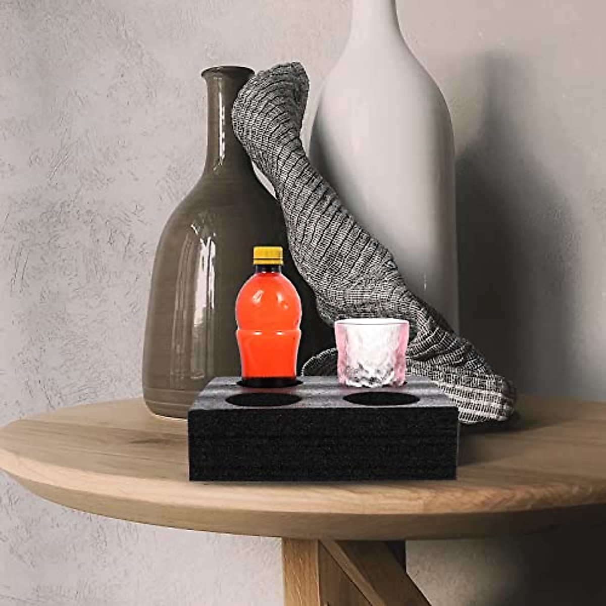 Cup Drink Holder 2Pcs 4- Cup Drink Carriers Foam No- Spill Coffee Cup Holder Take Out Beverage Tray for Hot and Cold Drinks Packaging Supplies Black Cup Holders