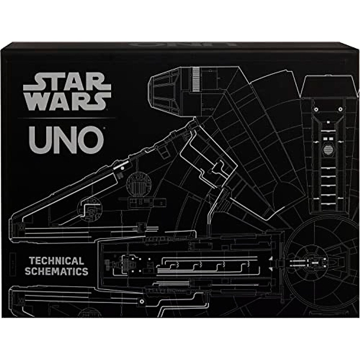 Mattel Games UNO Star Wars Technical Schematics Card Game for Kids & Adults with Blueprints of Space Stations, Ships & Droids