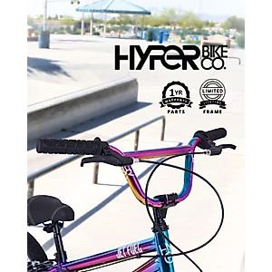 Hyper BMX Bike 18 Inch. BMX Bike for Kids Age 7-13 yrs Old, Single Speed, Front and Rear Caliper Brakes, Steel BMX Frame. 360 Handlebar Rotation. Bike Park Ready BMX Bicycle. Jet Fuel Finish