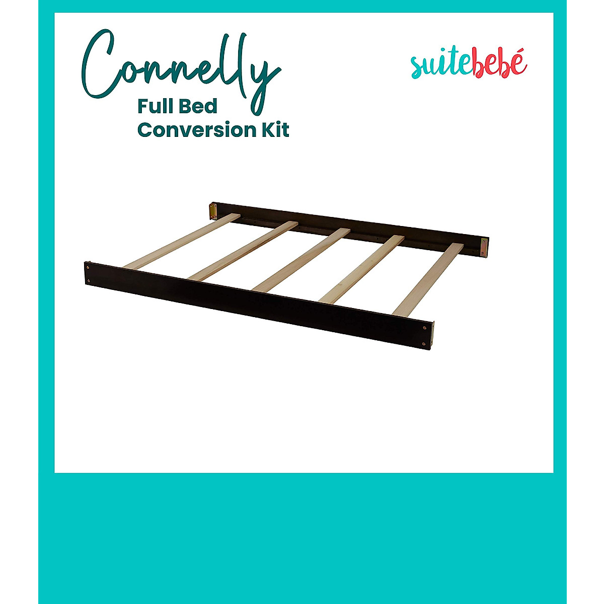 Suite Bebe Connelly Crib to Conversion Kit Only Adjustable in Quick Ship, Black