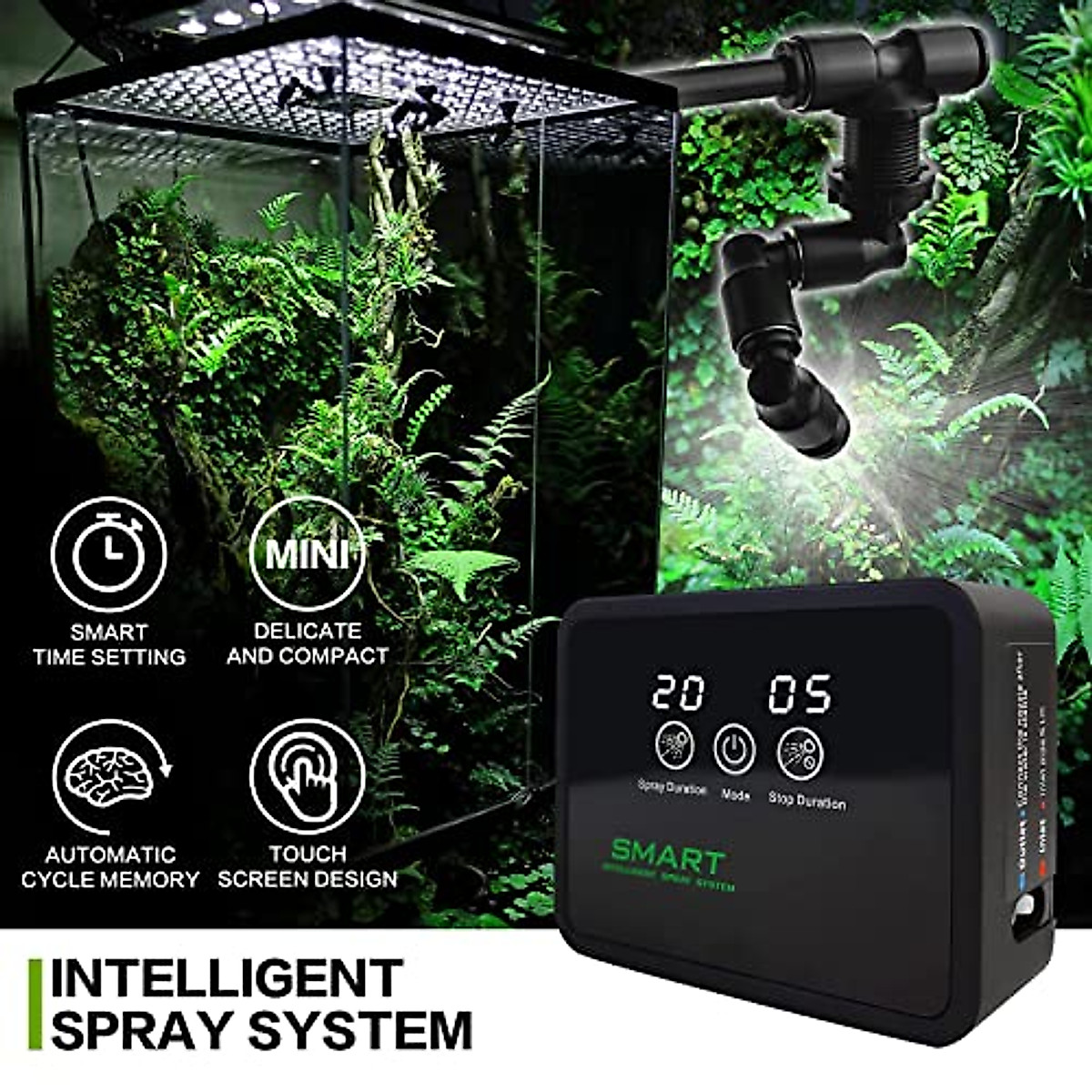 MYGIIKAKA Reptile Fogger Automatic Reptile Mister Fogger for Terrarium, Timed Reptile Humidifiers for Chameleon/Lizard/Snake/Turtle/Frog
