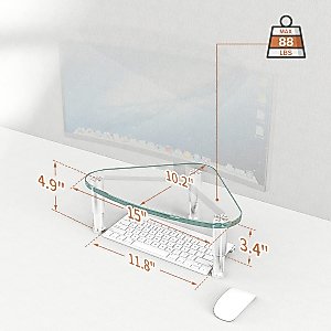 Hemudu 2 Pack Computer Monitor Riser | Triangle Desktop Universal Corner Stand for Computer Monitor & Laptop HD01T-203