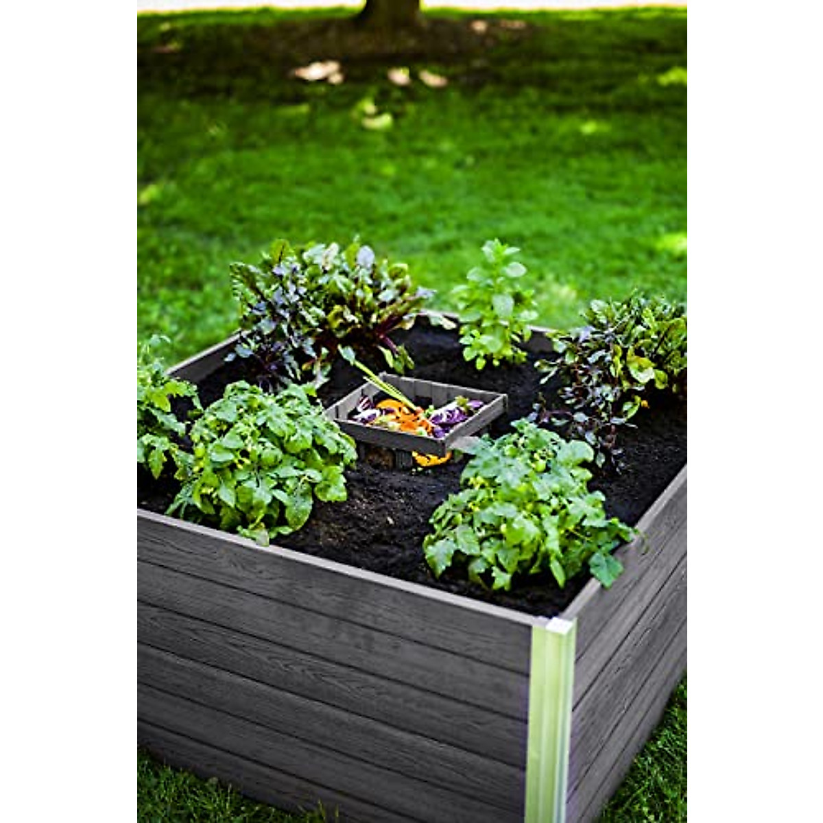 Vita Urbana 4x4x22 Keyhole Composting Garden - Slate Grey