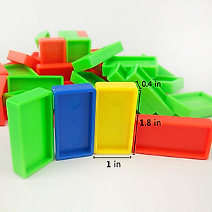 Tucimibo Dominoes Set Plastic STEAM Building and Stacking Bulk Toys Starter Kit Colorful Chain Reaction Toppling Blocks Educational Racing Tile Games 100 Pcs