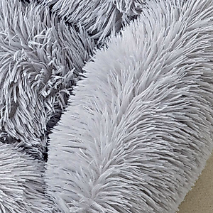 Square dog bed plush solid color pet bed cat mat for small, medium and large pets super soft winter warm sleeping mat 43x35x20cm pink