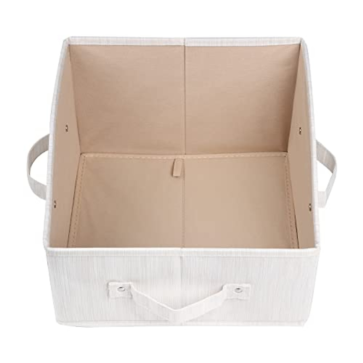 KEEGH Storage Bins for Closet Shelves Storage Baskets for Shelves Trapezoid Storage Bin Fabric Organizer Bins for Clothes with Handles,Beige,Set of 3, 11.8" x 11.2"x 8.3"