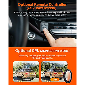 [ Bundle-5 Items: Vantrue N4 Pro 4K 3CH +CPL + Vantrue 256GB SD Card + Hardwire Kit+ Remote Control ] True 4K Wi-Fi 3-Channel Dashcam, STARVIS 2 IMX678 Night Vision, HDR, Voice Control, GPS Cam for Ub