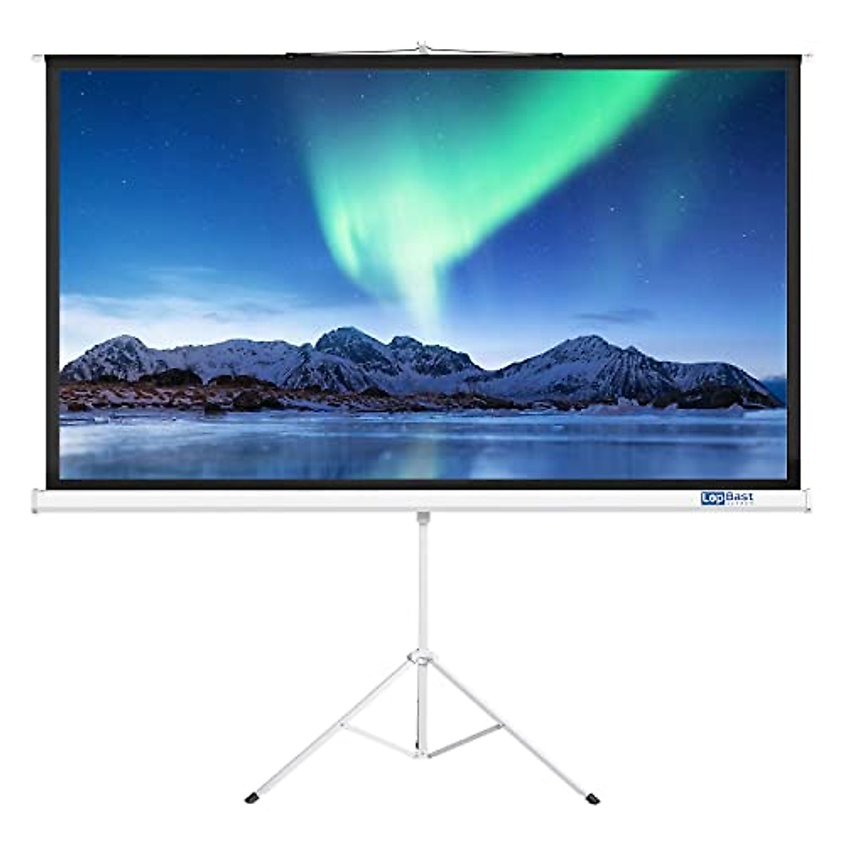 LopBast Screen Projector Screen with Stand 82-INCH Indoor Outdoor 16:9 1.2 Gain PVC Movie Projection Screen 4K 8K 3D Ultra HD HDR Wrinkle-Free Design for Home Theater Movie Theatre Cinema Office Game