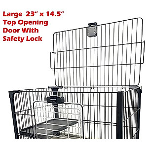 Large 5-Tiers Deluxe Indoor Outdoor Guinea Pig Chinchilla Ferret Squirrel Hedgehog Kitten Rabbit Bunny Hutch House Critter Habitat Casters (27 x 18 x 53H inches, Black)