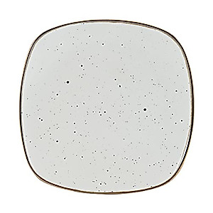 Pfaltzgraff Decker Square 16 Piece Dinnerware Set, Service for 4, White Speckled