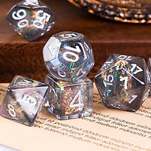 UDIXI 7PCS Polyhedral DND Dice Set, Characters's Weapons Design for Role Playing Dice Games as Dungeons and Dragons RPG MTG Table Games (Bard)