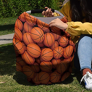Basketball Balls Pattern Baby Nursing Cover for Breastfeeding, Breathable Stretchy Nursing Scarf Carseat Canopy for Boys or Girls Stroller Car Seat Covers Outdoor Sports