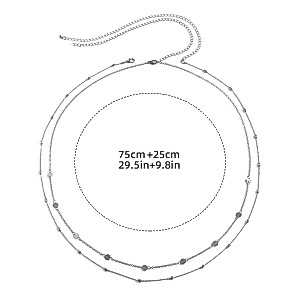 AoedeJ Silver Gold Belly Chains Layered Waist Chains Summer Beach Jewelry Body Chains Small Coin Belly Waist Chains for Women (Silver)