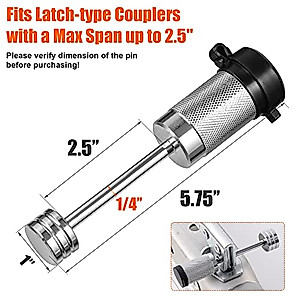 CZC AUTO Trailer Coupler Lock 1/4" Dia 2-1/2" Span Trailer Tongue Lock Fits Latch-Type Coupler, Chrome Coated Trailer Lock with Keys for Towing Boat Truck Trailer RV Car