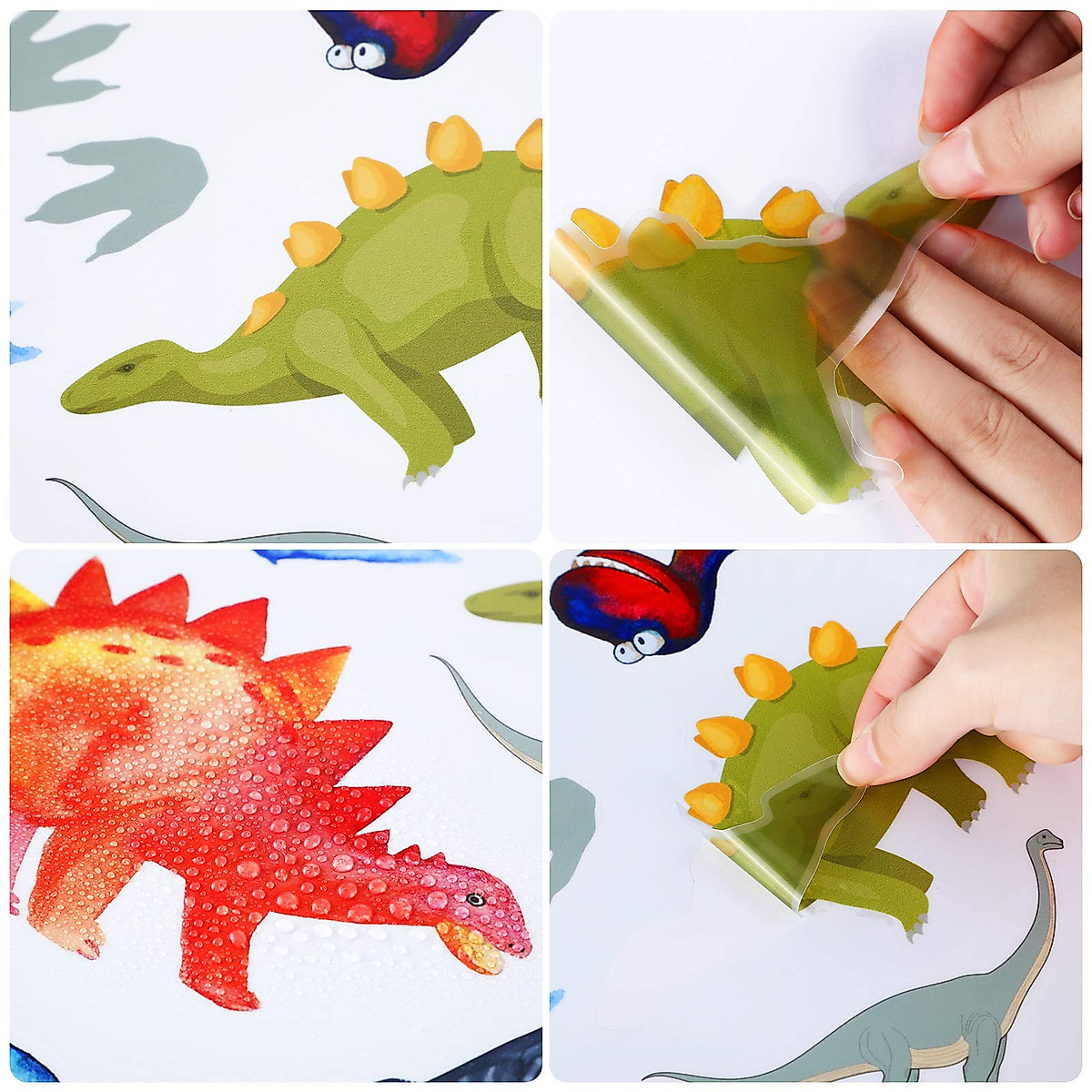 Dinosaur Room Decor for Boys Dinosaur Footprint Wall Decals Sticker for Bedroom Nursery Living Room Bathroom(Chic Style)