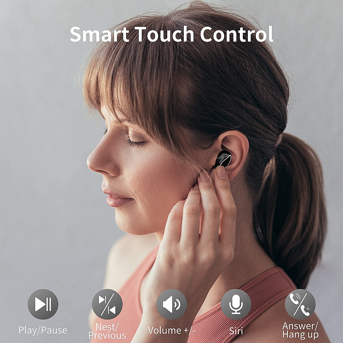 Wireless Earbuds, Bluetooth 5.1 Headphones with 3500mAh Charging Case in-Ear Stereo Bluetooth Earbuds, Noise Cancelling Wireless Earphones with Built-in Mic, IPX7 Waterproof Headphones for Sport, Work