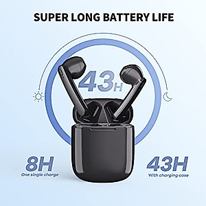 CXK Wireless Earbuds Bluetooth Earbuds with 43Hrs Battery Life Ear Buds Built-in Mic with Bluetooth 5.3 Premium Sound Light Weight IPX6 Waterproof Wireless Headphones for Sports and Working