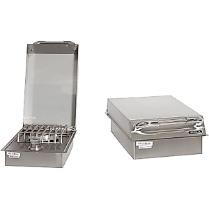 AMS BULL grill 30" Outlaw BBQ Grill with BULL single Side Burner, 30" Double Doors, Single Drawer, Trash/Propane Drawer, Refrigerator and FREE 5in1 BBQ Tools (Liquid Propane) FREE Bio-Ethanol Table-top Fire pit