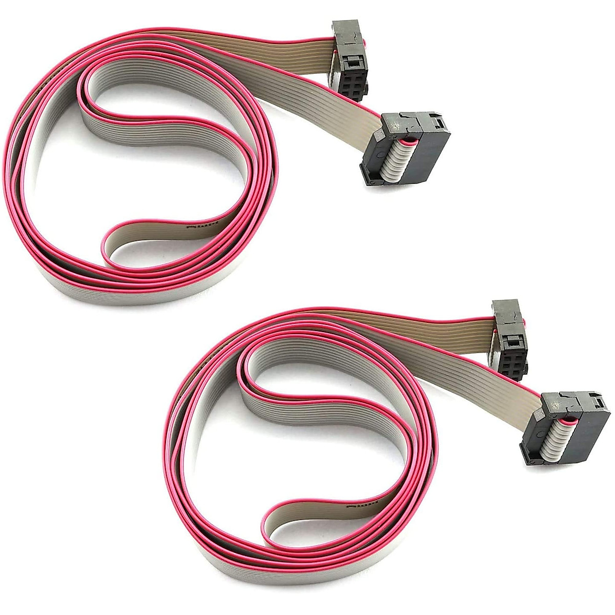 LIANSHU 2Pack Flat Ribbon Cable 2.54mm Pitch 2 Row 10 Pin Female to Female Wires IDC Ribbon Connector L=1M/ 3.3FT