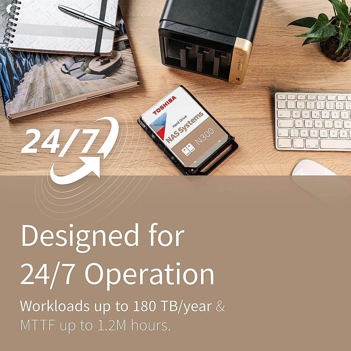 Toshiba 6TB N300 Internal Hard Drive - NAS 3.5 Inch SATA HDD Supports Up to 8 Drive Bays Designed for 24/7 NAS Systems, New Generation (HDWG480UZSVA)