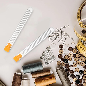 10pcs Transparent Cross-Stitch Needle Tube Sewing Needle Dispenser Organizer Plastic Storage Bottle with Colored Cap Needle case,Sewing Needle Holder(65#)