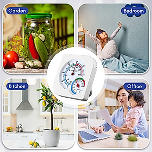 Kathfly 6 Pcs Indoor Thermometer and Humidity Gauge Indoor Mini Thermometer Hygrometer Temperature Humidity Meter Temperature and Humidity Monitor with Pointers for Home, Kitchen, Planting Room