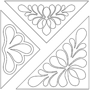 Quilting Stencils for Machine and Hand Quilting - Set of 2 Reusable Feather, Hearts and Triangular Designs Plastic Quilt Stencil for Borders, Background, Block Patterns with Guide