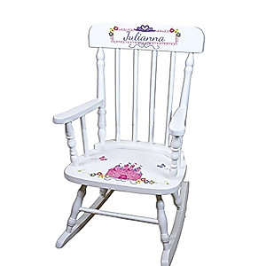 MyBambino Personalized Girls Rocking Chair-White