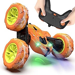 Remote Control Car, Lotmey RC Cars with Double Sided 360° Flips, RC Stunt Car with USB Charging Without Removing The Battery, 4WD Off Road Remote Control Car for Boys 4-7,8-12