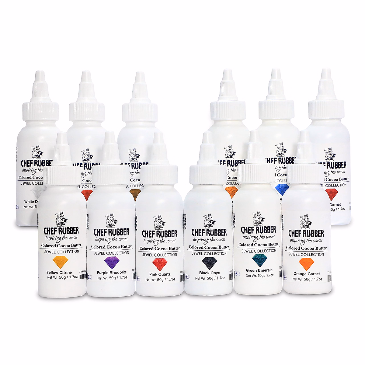 Chef Rubber Jewel Colored Cocoa Butter Starter Kit