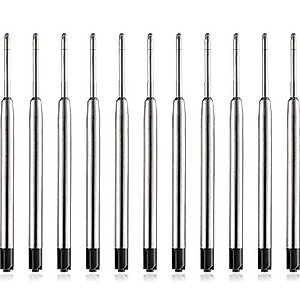 Tatuo 30 Pack Replaceable Ballpoint Pen Refills Metal Refill Smooth Writing Ball Point Pen Refills (Black)