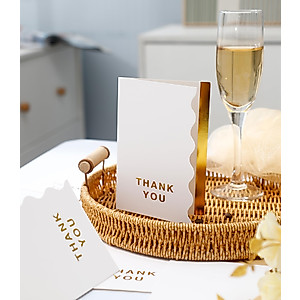 Winoo Design Luxury Thank You Cards with Envelopes - 20PK Gold Thank You Notes 4x6 Inches Baby Shower Thank You Cards Wedding Thank You Cards Small Business Graduation Funeral Bridal Shower