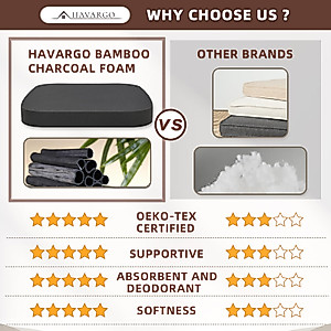 HAVARGO Chair Cushions for Dining Chairs with Supportive Foam [16.5 x 16.2 Inches] Kitchen Chair Pads Indoor Seat Cushions for Dining Chairs, 2" Thick Dining Room Chair Cushions Set of 2 Beige