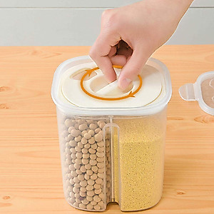 AIKENR Airtight Food Storage Containers with Lids, Cereal Dry Food Storage Container for Keeping Food Dry & Fresh, Clear Plastic Cereal Storage Box Ideal for Candy Snacks 1.9L