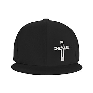 Jesus Cross Unisex Embroidery Baseball Cap,Hip Hop Flat Brim Sun Hat,Adjustable Trucker Hat Visor,Outdoor Fashion Cap