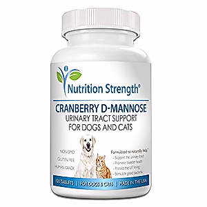 Nutrition Strength Cranberry D-Mannose for Dogs, Support for UTI in Dogs, Urinary Tract + Immune Health Supplement, Support for Bladder Infection in Dogs, Cranberry for Dogs, 150 Chewable Tablets