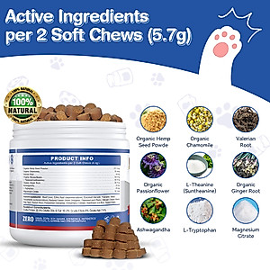Calming Chews for Dogs - Dog Anxiety Relief,Dog Calming Treats - Supplements Calming Chews for Dogs 7 oz 90 Count