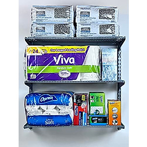 Triton Products 1795 Storability 34-Inch Length by 32-Inch Height Wall Mount Shelving Unit with 3-Wire Shelves