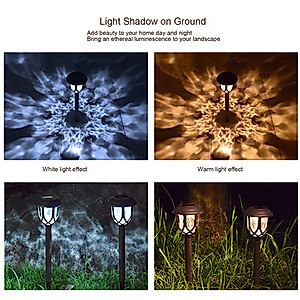 EXCMARK 10 Pack Solar Lights Outdoor Decorative Garden Yard Lights for Pathway Walkway Sidewalk Driveway. (Brown, Warm White)